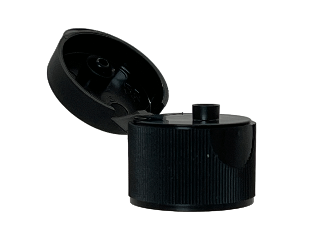 28-410 Ribbed Black Flip Top Cap Heat Induction Seal (HS) Liner - Bay ...