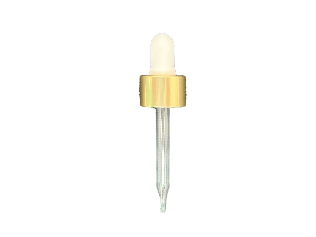 18-400 Metal Overshell Shiny Gold Dropper - Bay Area Bottles