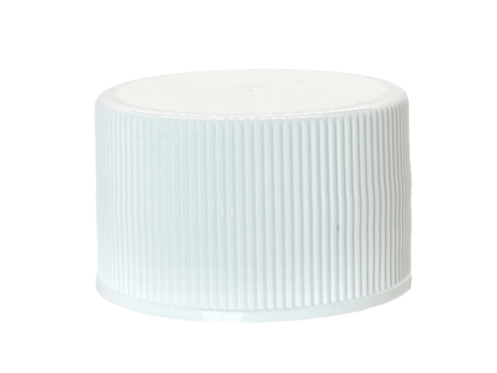 20-410 Ribbed White Continuous Thread Cap Unlined - Bay Area Bottles